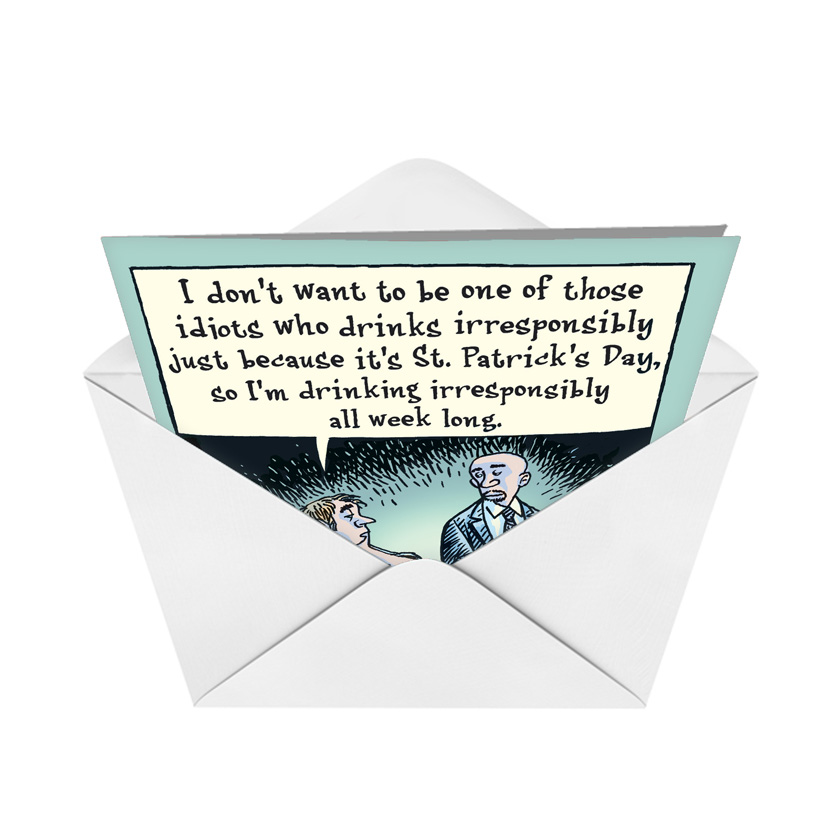 Irresponsible Drinking: Humorous St. Patrick's Day Card
