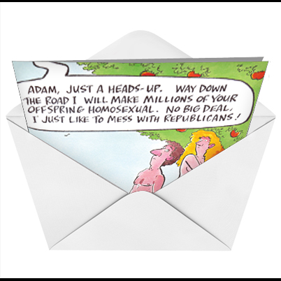 Just A Heads Up (Blank) Cartoons Not Greeted Card John Billette