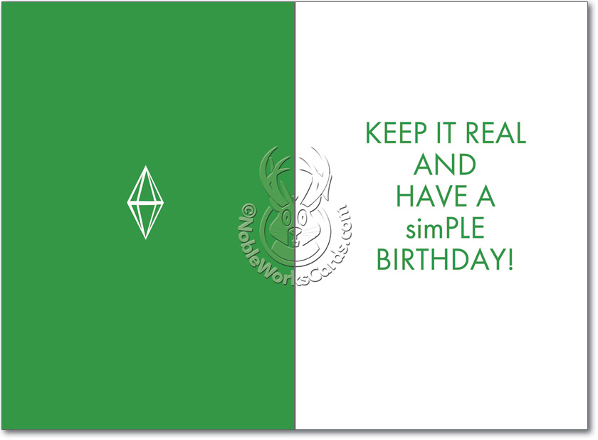Keep Calm Sims: Funny Birthday Printed Greeting Card