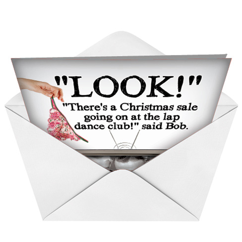 Humor Lap Dance Half Off Christmas Card