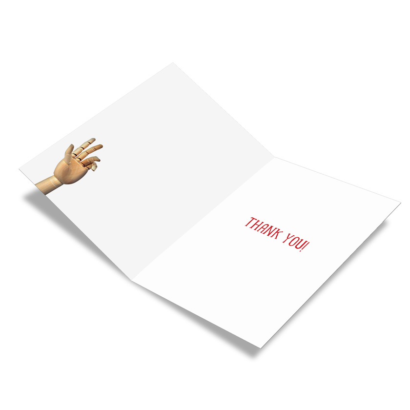 Lending A Hand: Hilarious Thank You Printed Card