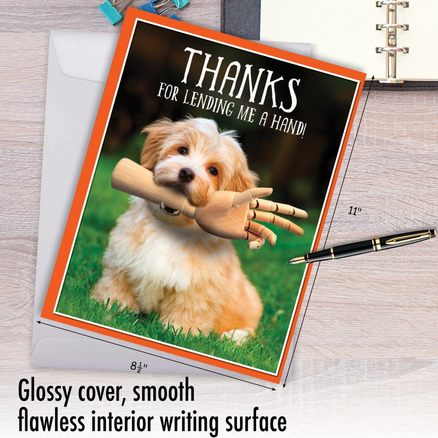 Lending A Hand: Humor Thank You Over-sized Greeting Card - Dog