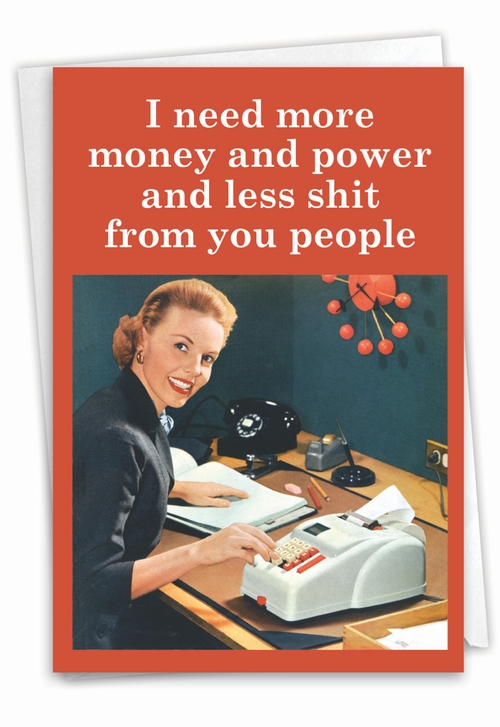 Unique Humorous Birthday Paper Card Less Shit From You