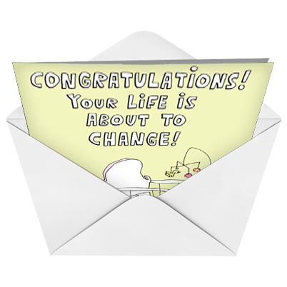 Life Change Cartoons Baby Card Stan Makowski