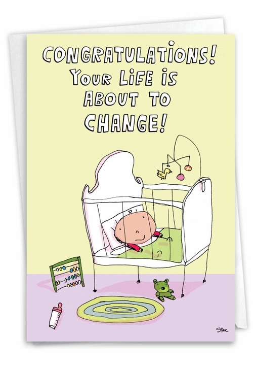 Life Change Cartoons Baby Card Stan Makowski