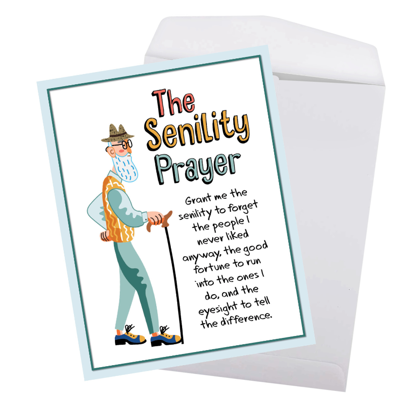 Man's Senility Prayer: Humorous Birthday Over-sized Paper Greeting Card