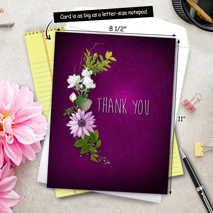 Many Thanks - Purple: Creative Thank You Giant Printed Card