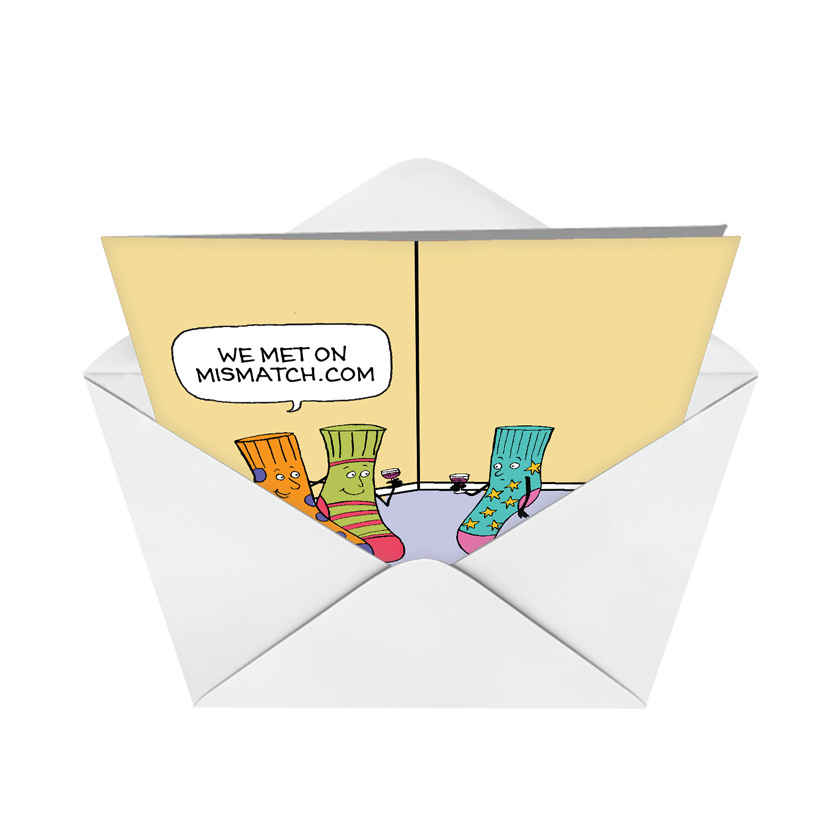 Mismatched Socks Romantic Funny Valentine’s Day Card