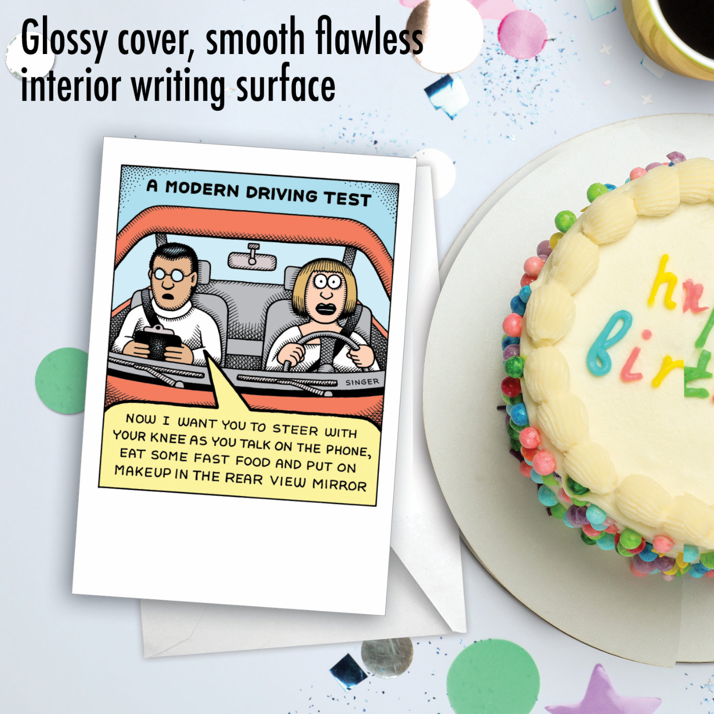 Modern Driving Test: Humor Birthday Card