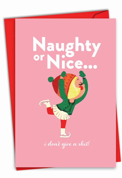 Naughty or Nice: Humor Merry Christmas Greeting Card