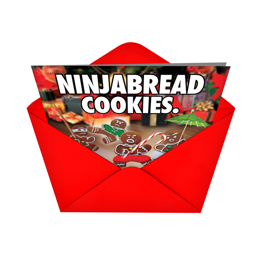Ninjabread Cookies Christmas Greeting Card