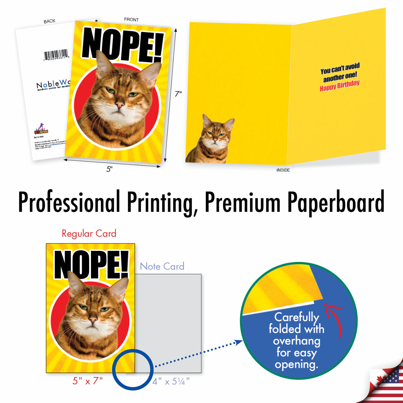 Nope: Funny Birthday Card - Cat