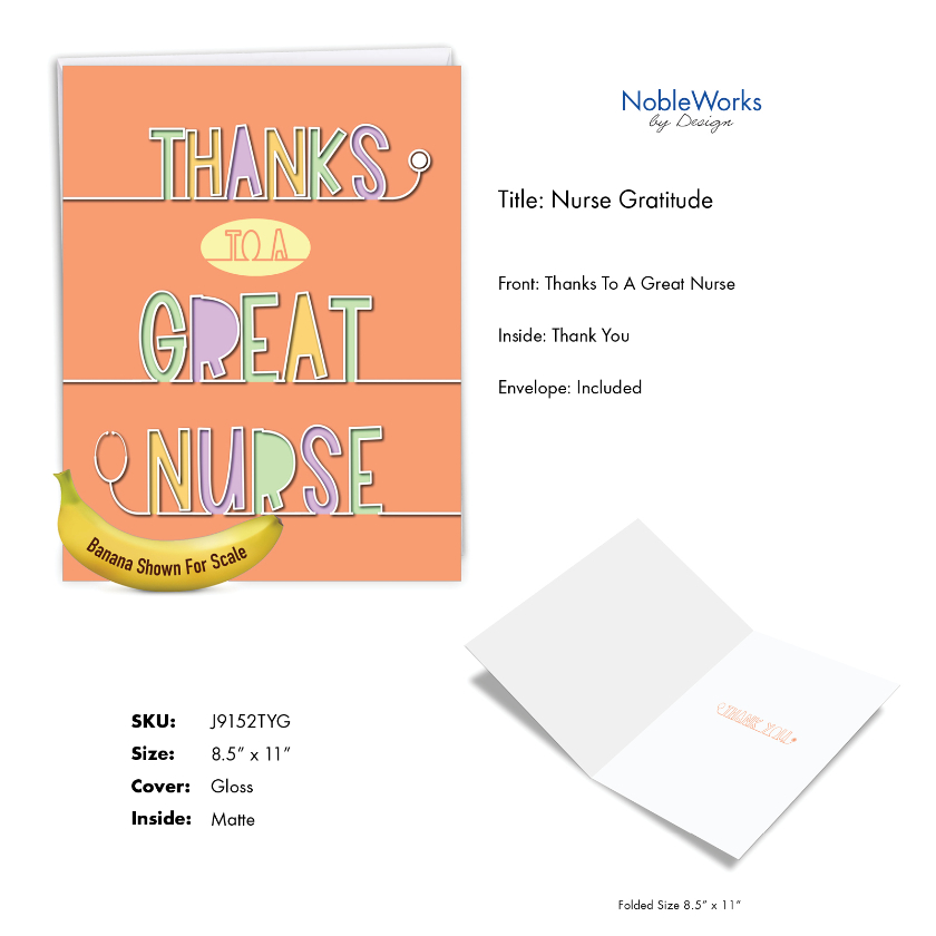 Nurse Gratitude: Stylish Thank You Over-sized Paper Greeting Card