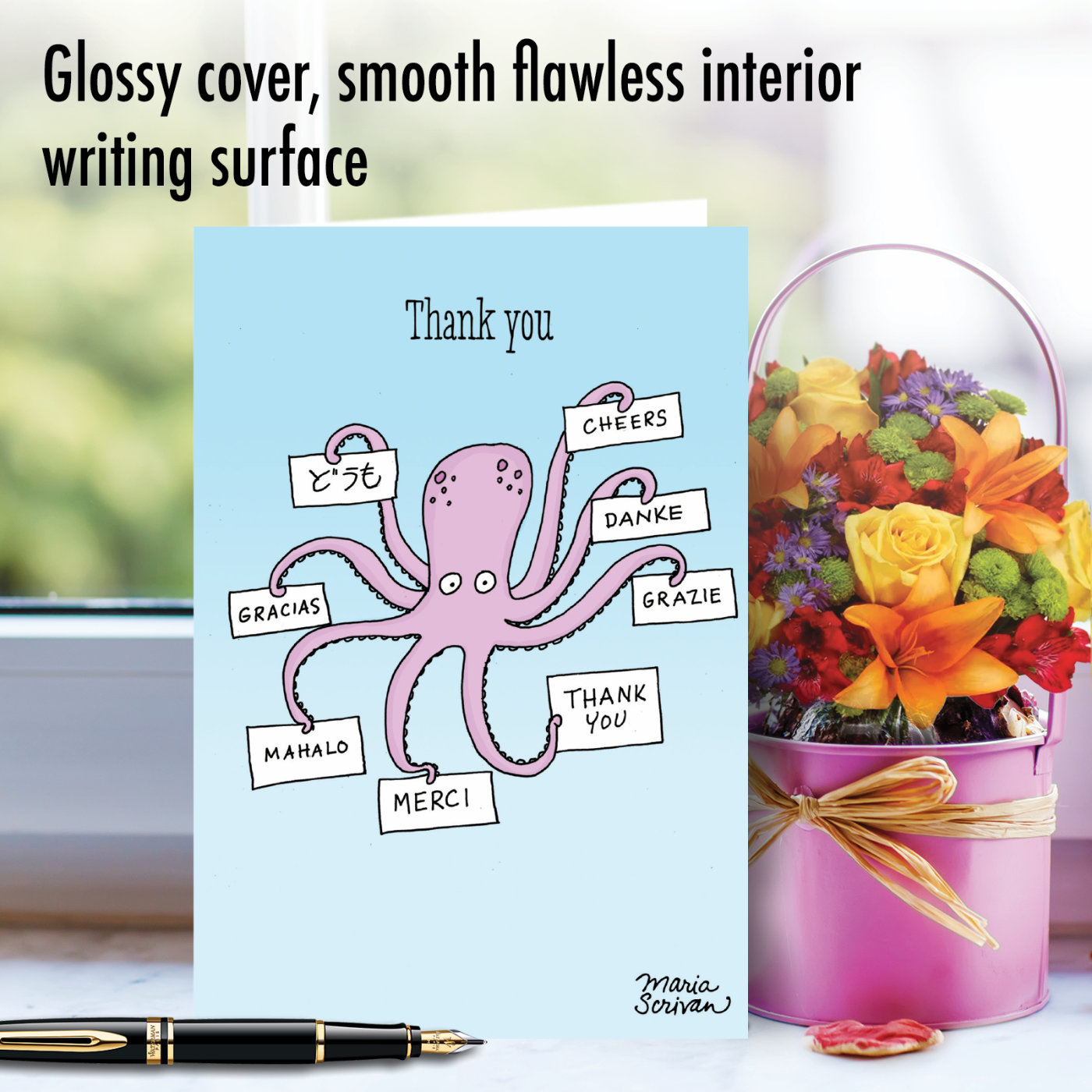 Octopus: Humor Thank You Greeting Card