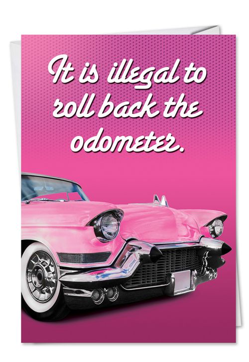 Odometer Funny Birthday Greeting Card Cowan