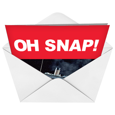 Oh Snap Red Rocket Birthday Paper Card