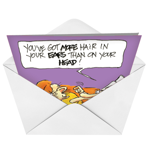 Old Ear Hair Cartoons Birthday Greeting Card Jeff Pert