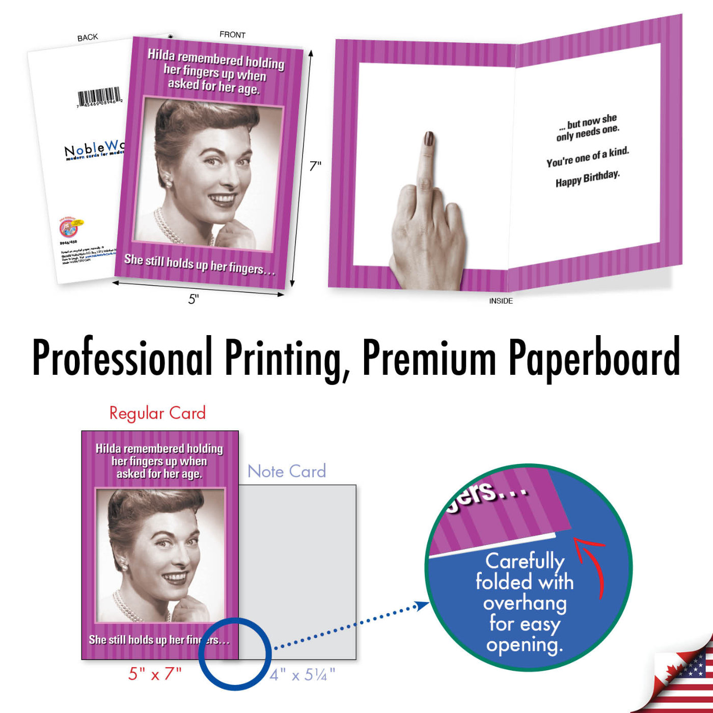 One Finger: Funny Birthday Card for Women