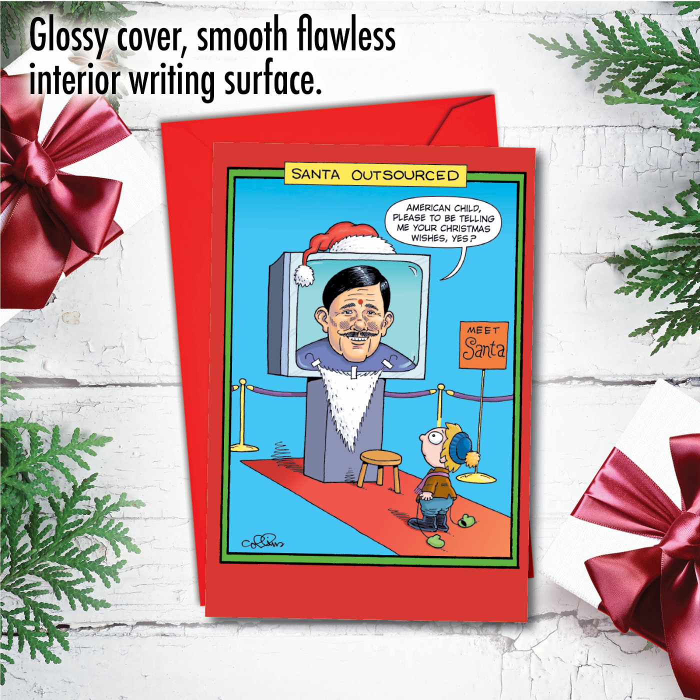 Outsourced Santa: Funny Christmas Greeting Card