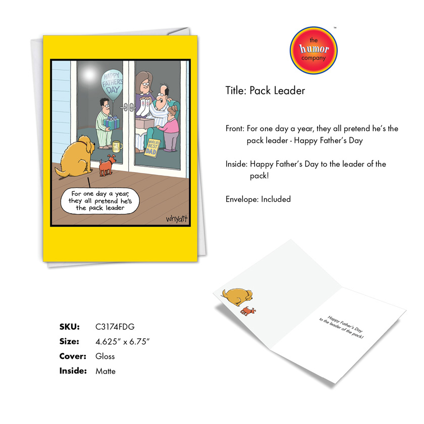 Pack Leader: Humorous Father's Day Paper Card