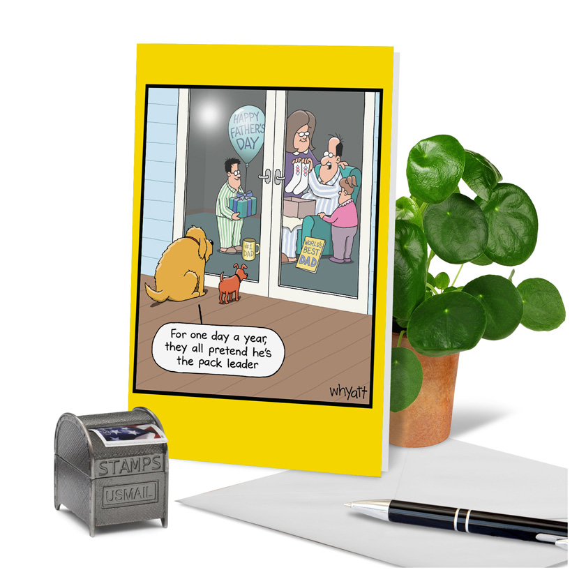 Pack Leader: Humorous Father's Day Paper Card