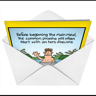 Piranha Tim Whyatt (Blank) Cartoons Not Greeted Card Tim Whyatt