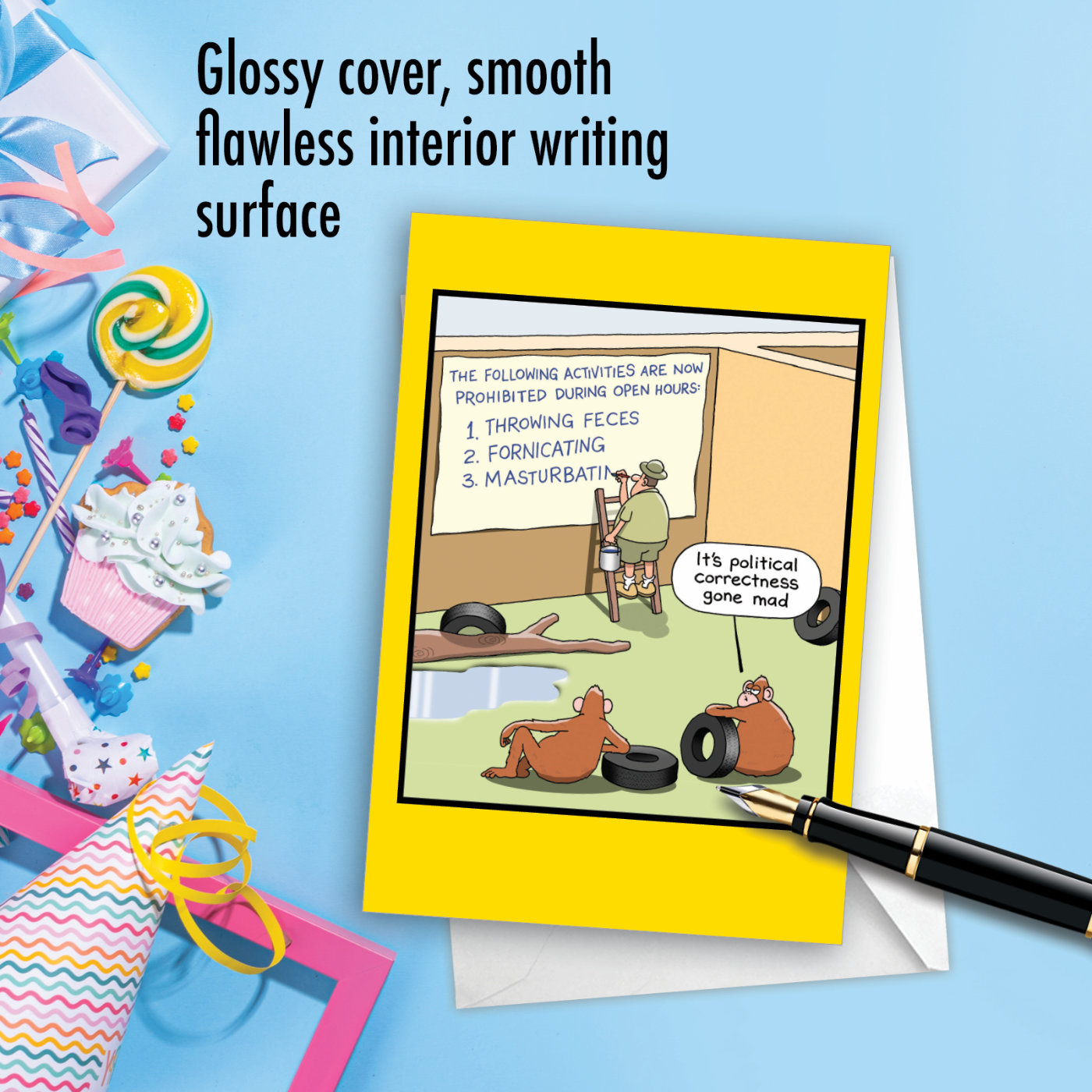 Political Correctness: Humor Birthday Greeting Card - Monkey