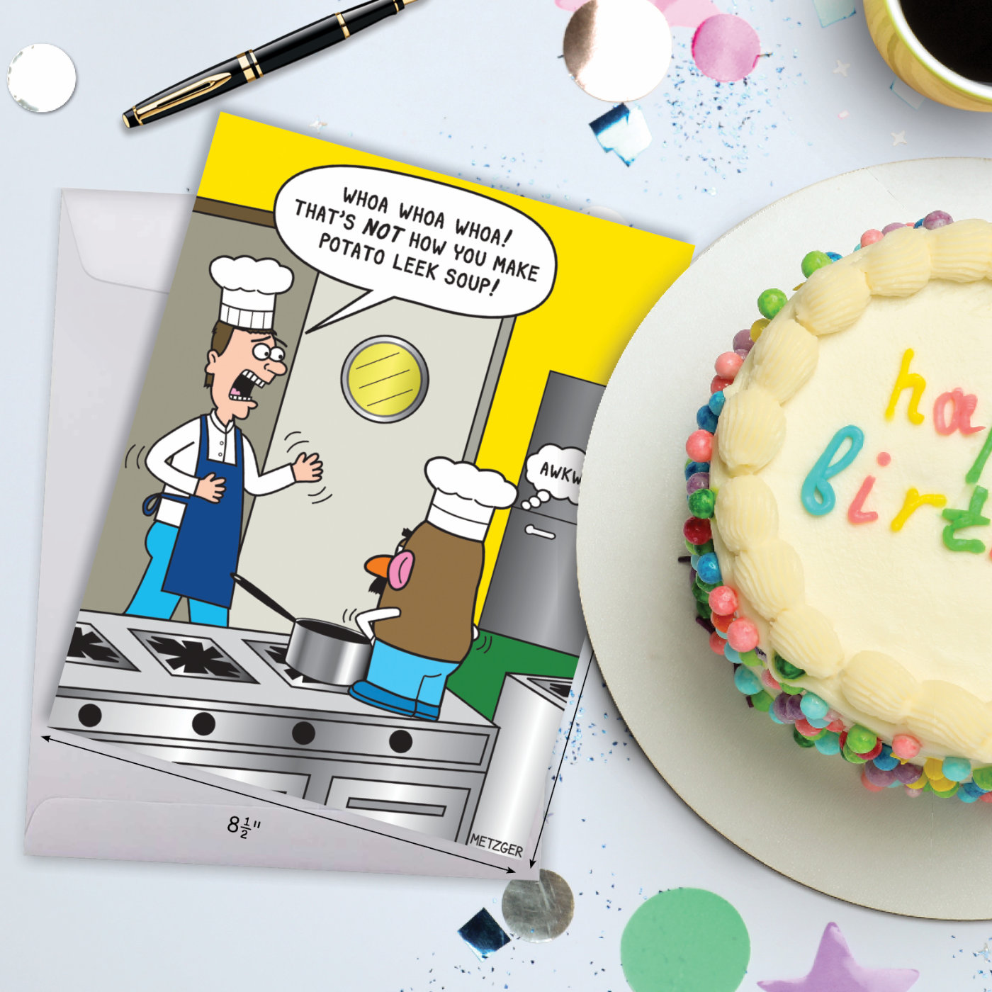 Potato Leek Soup: Funny Birthday Jumbo Greeting Card