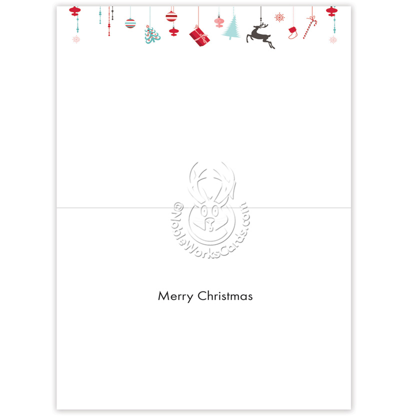 Red and Blue Retro: Creative Christmas Printed Card