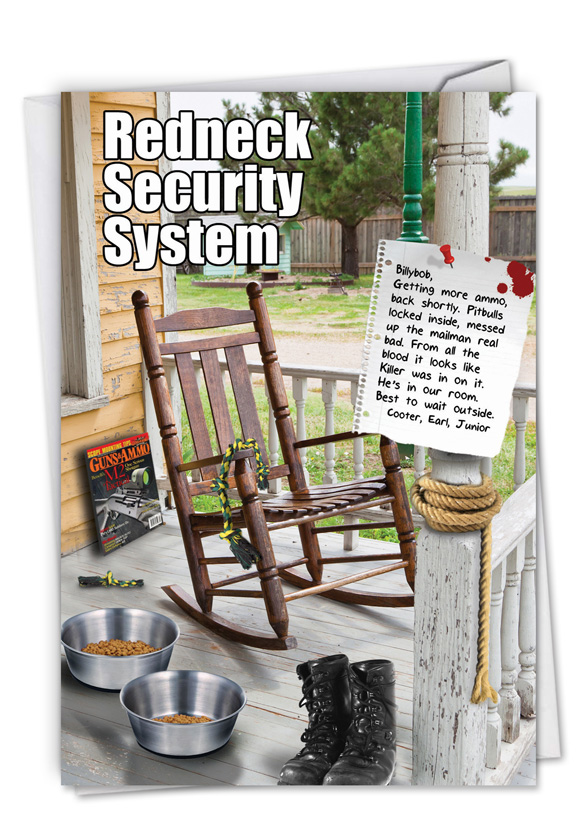 Redneck Security System Redrocket All Occasions Paper Card