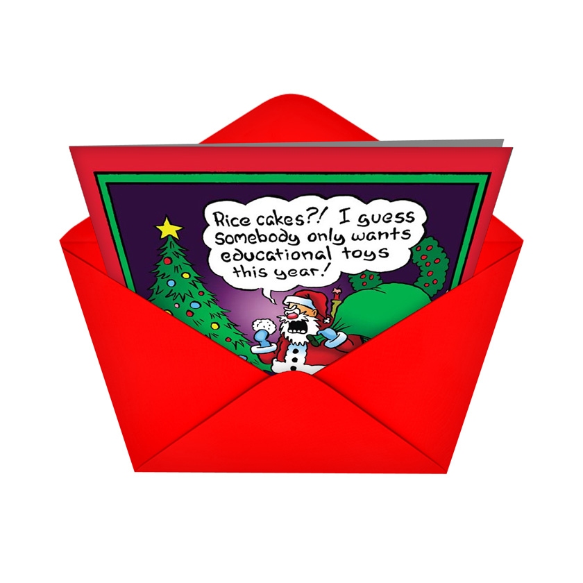 Rice Cakes Santa Funny Christmas Card