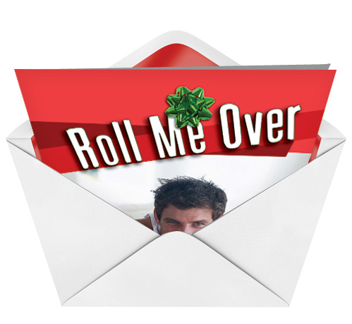 Naughty Roll Me Over Christmas Greeting Card