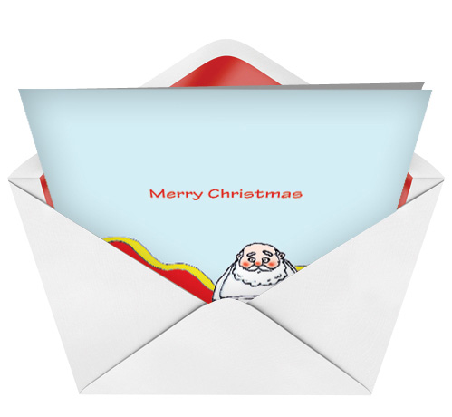 Santa In The Hood Cartoon Christmas Greeting Card