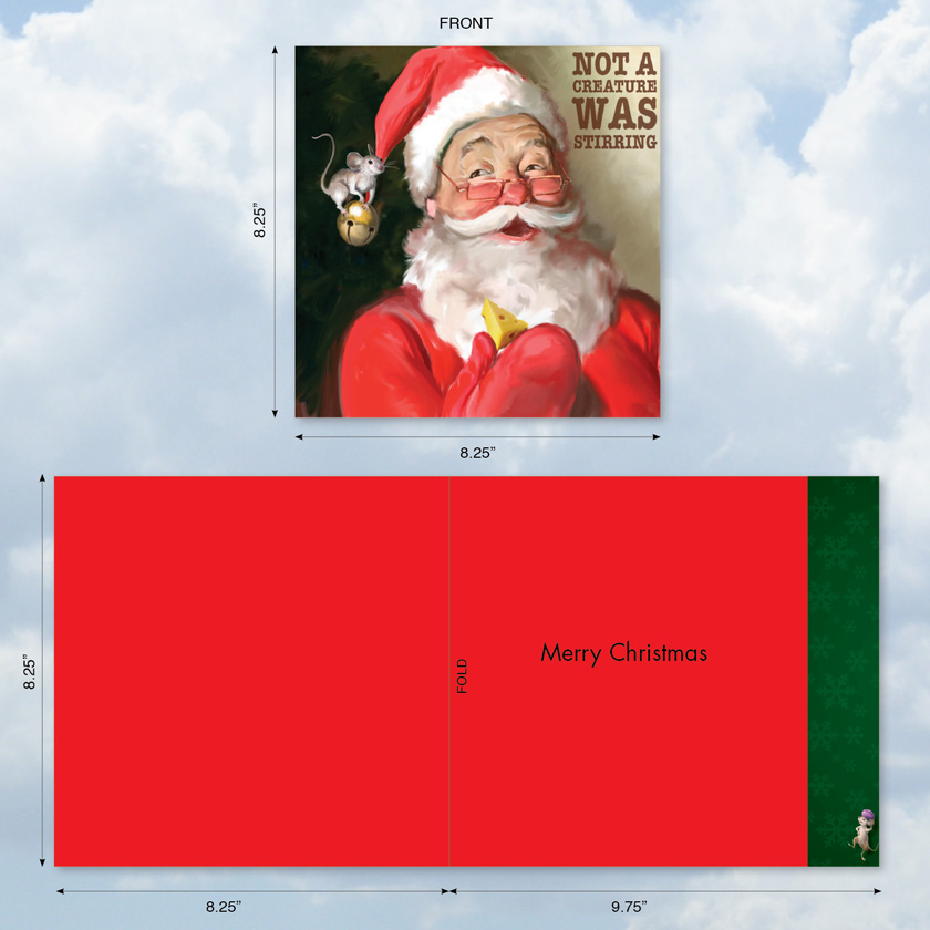 Santa Mouse Stirring: Stylish Christmas Big Square-Top Paper Card