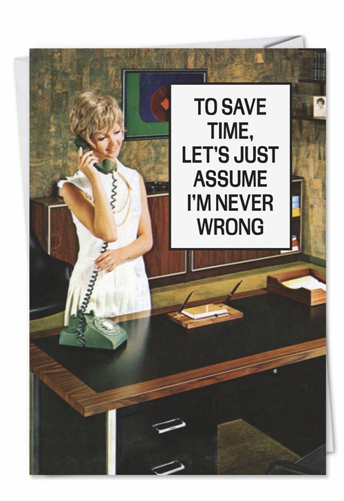 Save Time Never Wrong Funny Birthday Card Ephemera