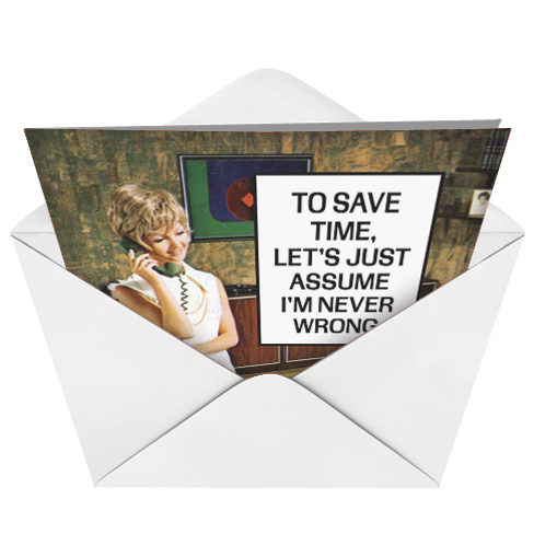 Save Time Never Wrong Funny Birthday Card Ephemera