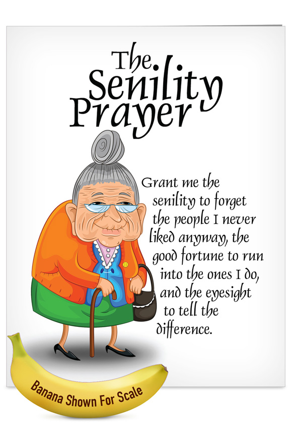 Senility Prayer Red Rocket Birthday Greeting Card