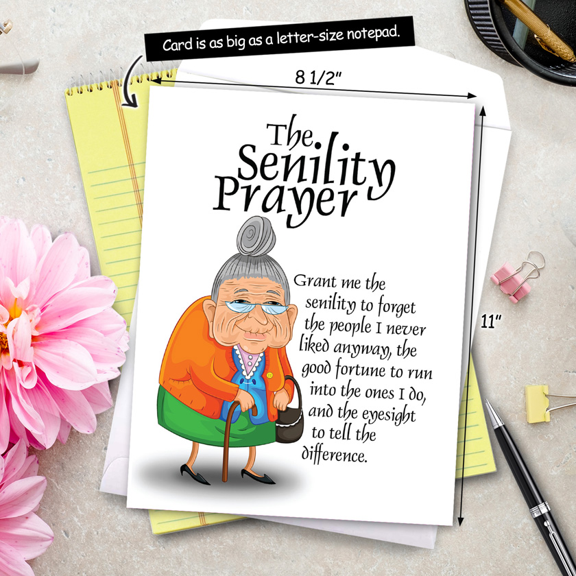 Senility Prayer Red Rocket Birthday Greeting Card