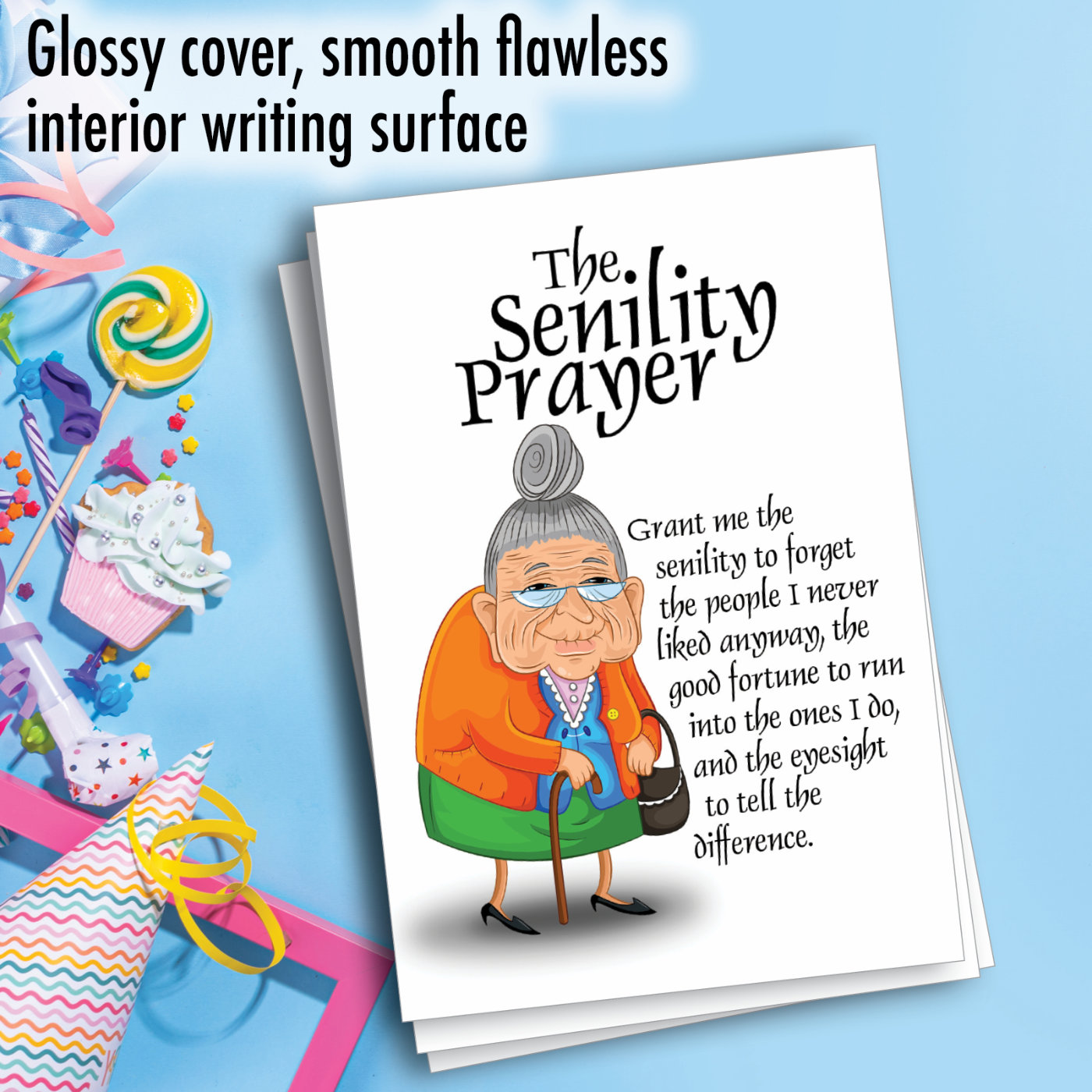 Senility Prayer: Funny Birthday Boxed Set of 3 Cards