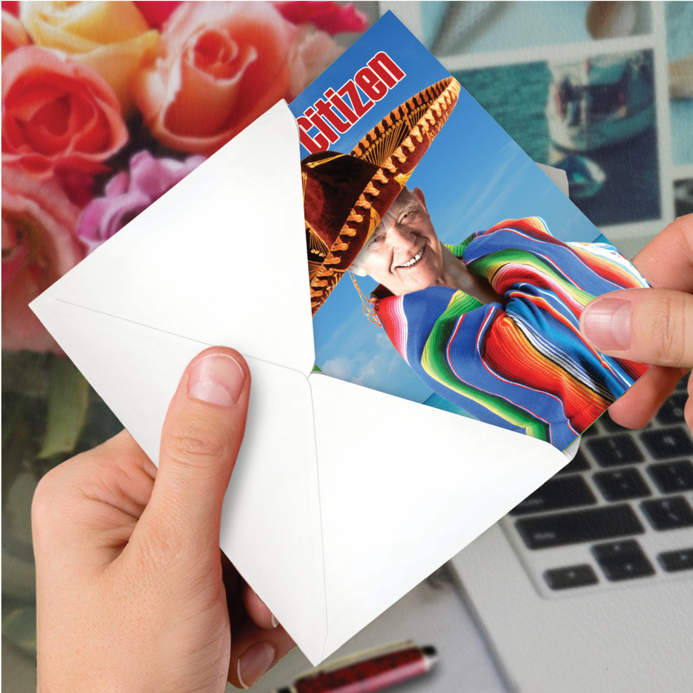 Senor Citizen Redrocket Blank Card