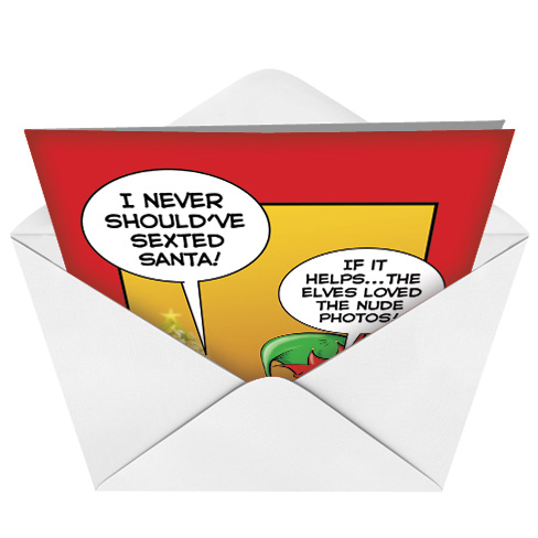 Naughty Sexted Santa Christmas Card Lustig