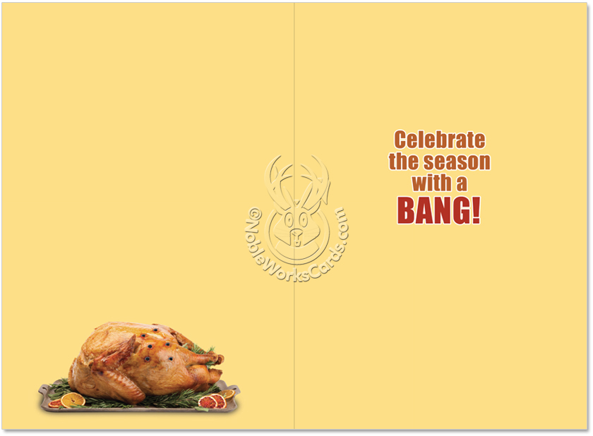 Shot First Turkey Red Rocket Thanksgiving Paper Card