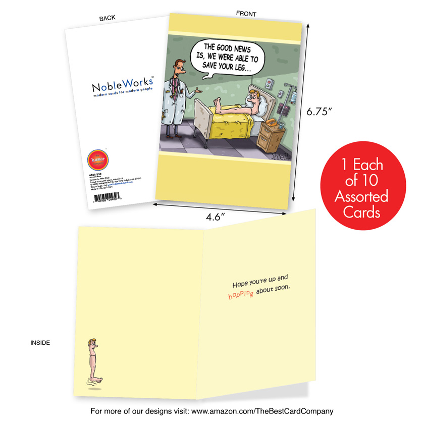 Sick Jokes - Humorous Get-Well Cards - 10 Cards
