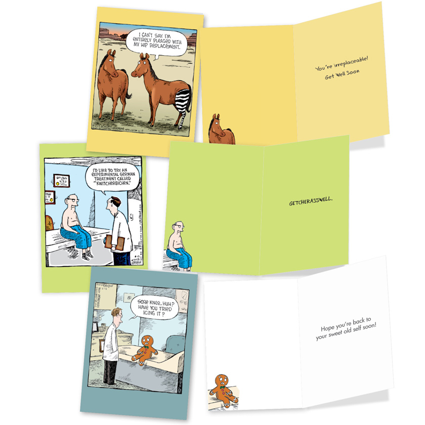 Sick Jokes - Humorous Get-Well Cards - 10 Cards