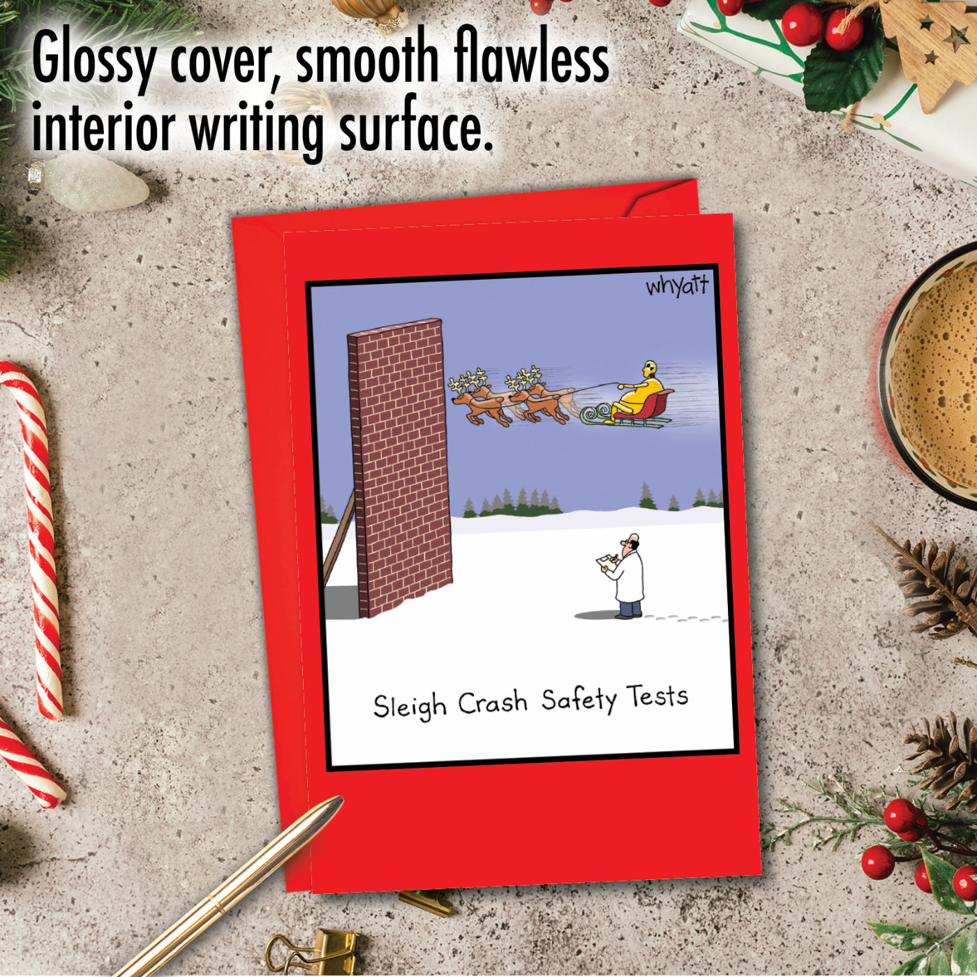 Sleigh Safety Tests: Humor Christmas Card