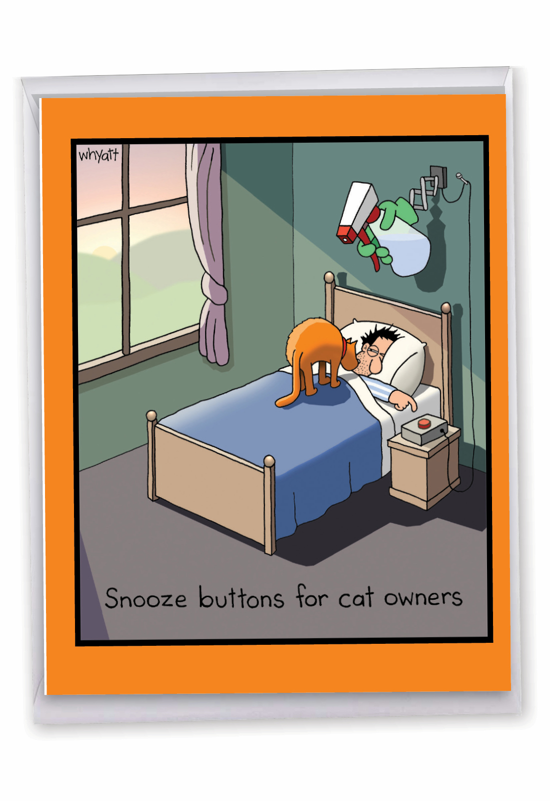 Snooze Button: Funny Birthday Giant Card - Cat