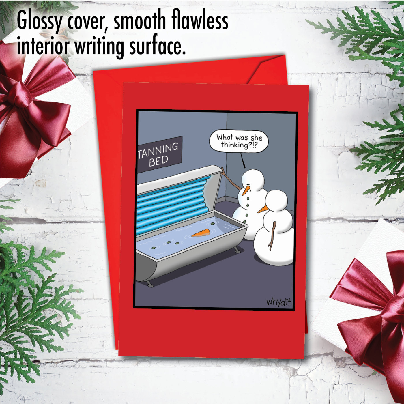 Snowman Tanning Bed: Funny Christmas Greeting Card