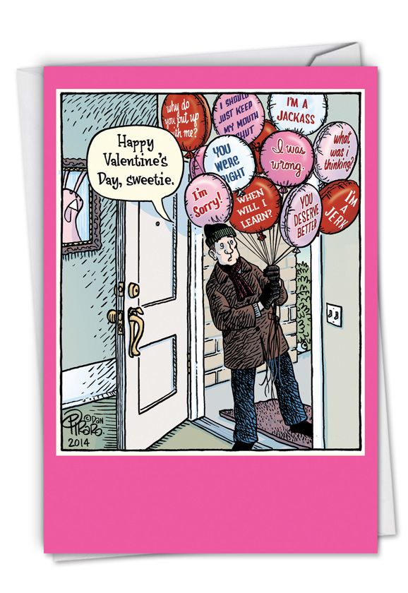 Sorry Balloons Valentine's Day Greeting Card