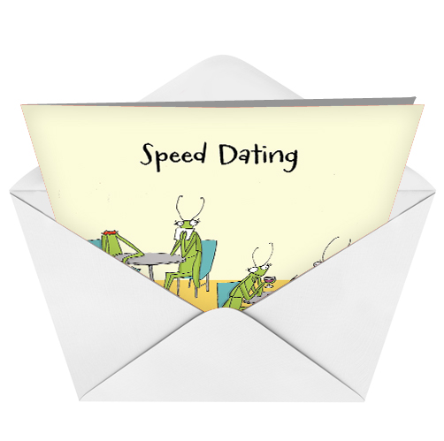 Speed Dating Cartoons Blank Greeting Card Maria Scrivan
