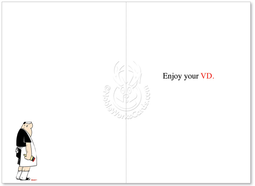 Spell Out Vd Funny Valentine's Day Greeting Card